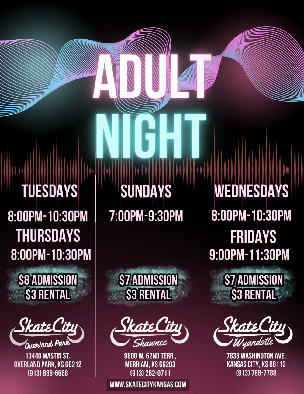 Adult Nights - Skate City Kansas